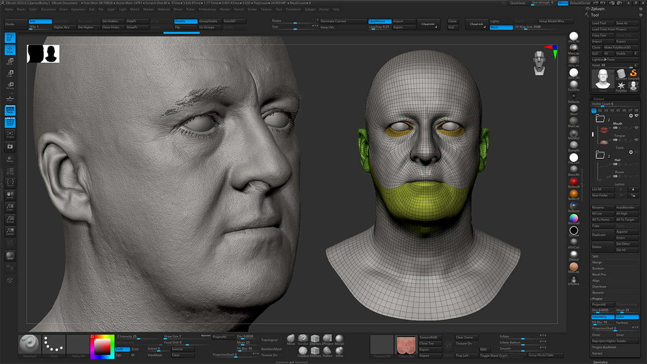 HD Male 3D Head Model 33