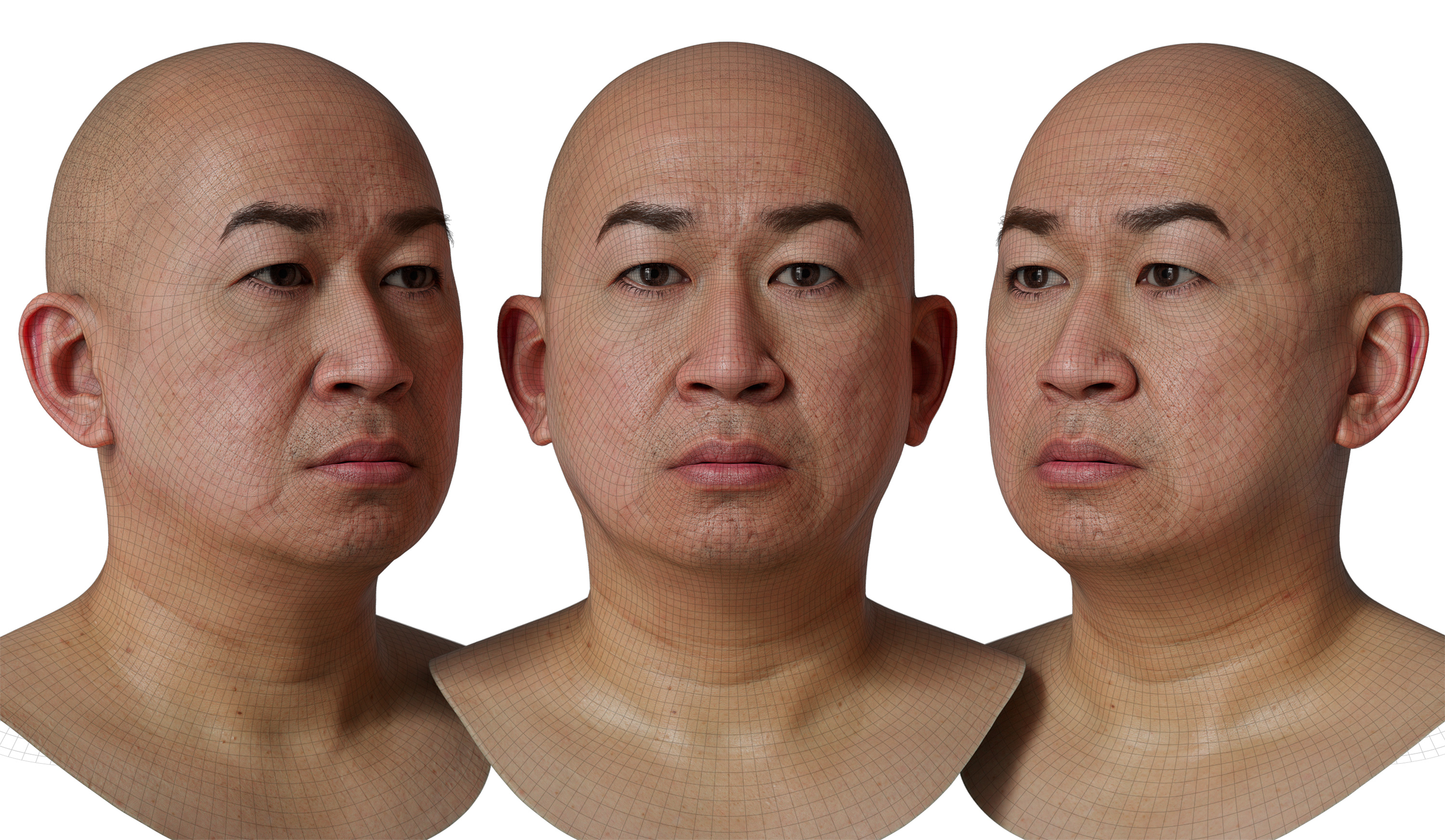 HD Male 3D Head Model 34
