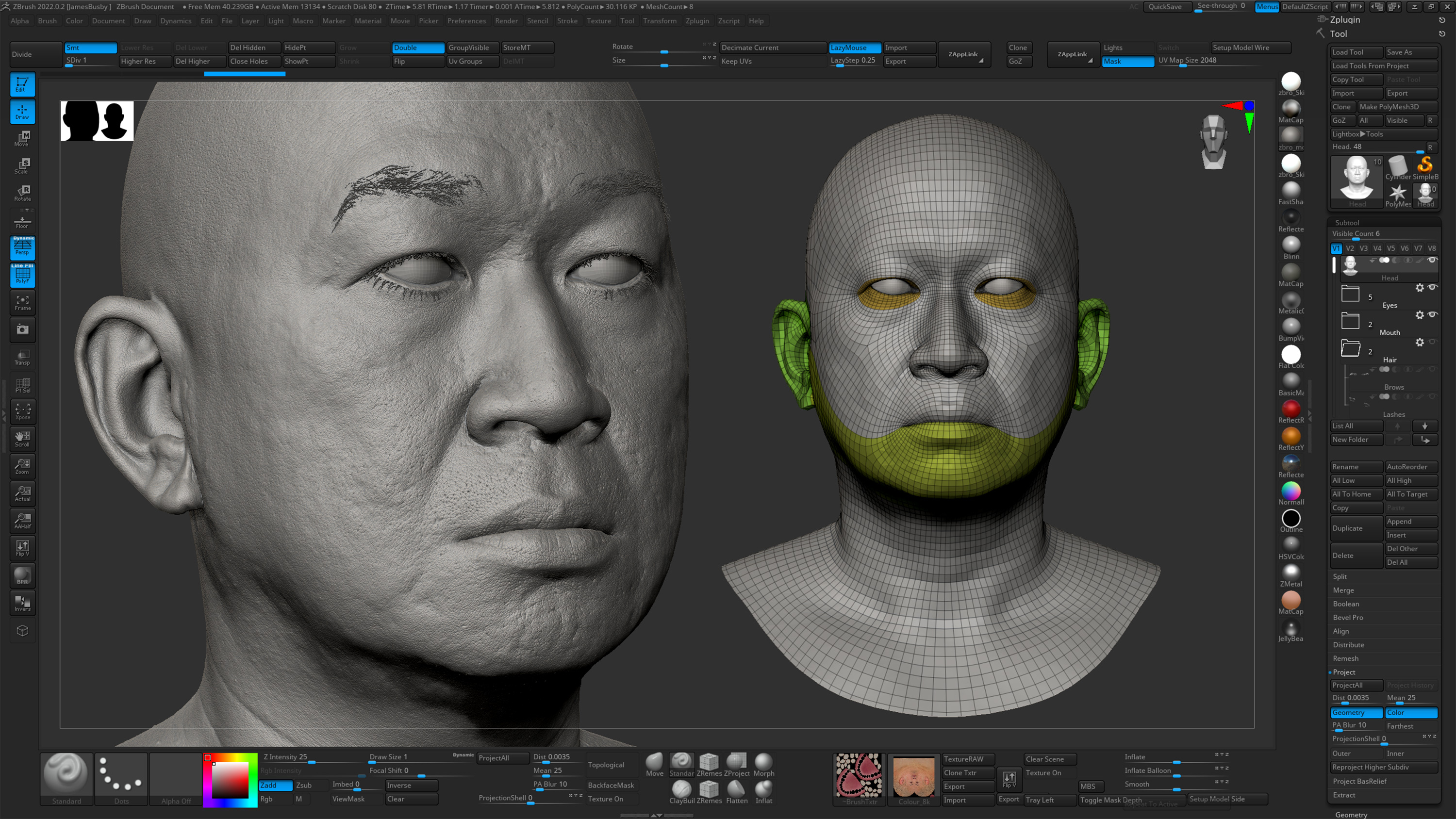 HD Male 3D Head Model 34