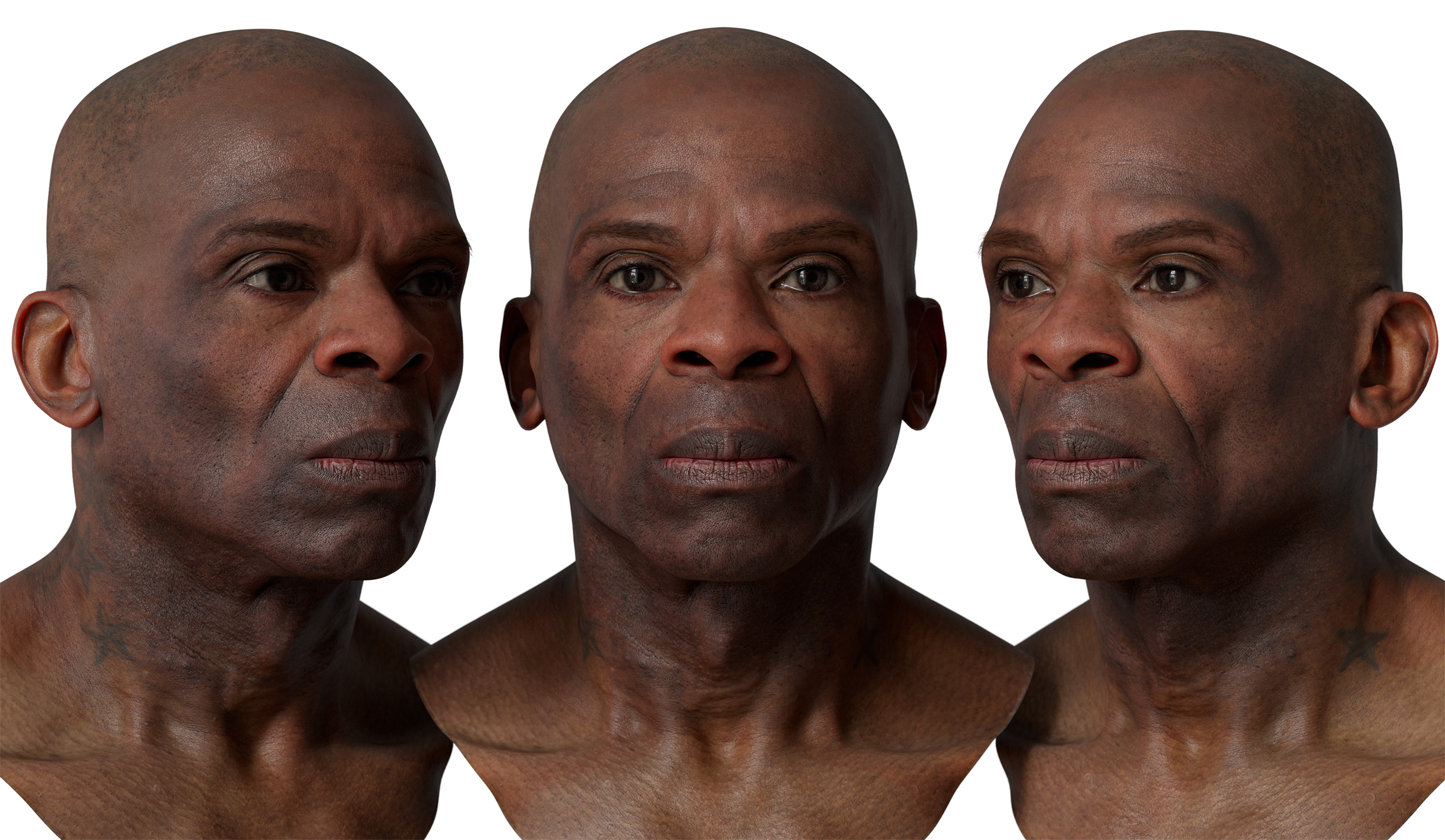 HD Male 3D Head Model 35