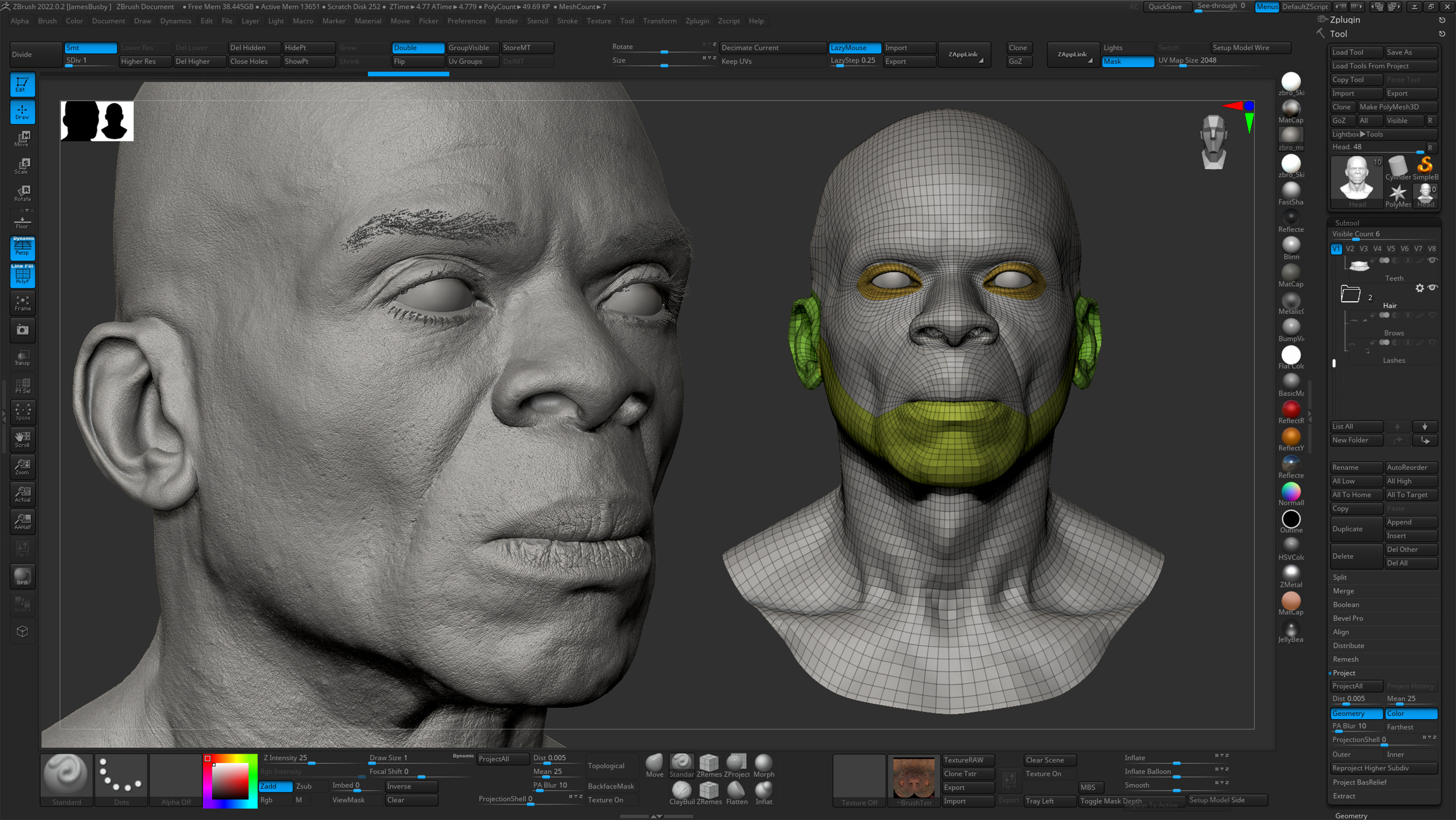 HD Male 3D Head Model 35