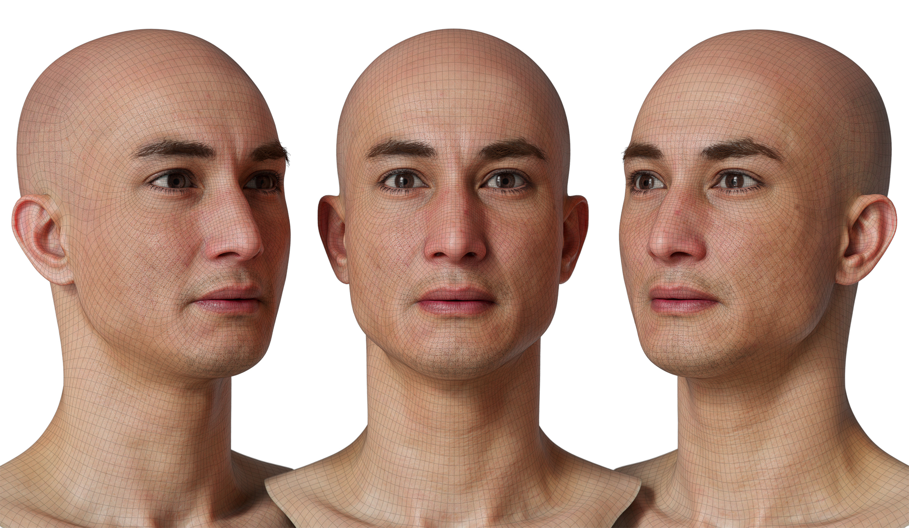 HD Male 3D Head Model 38