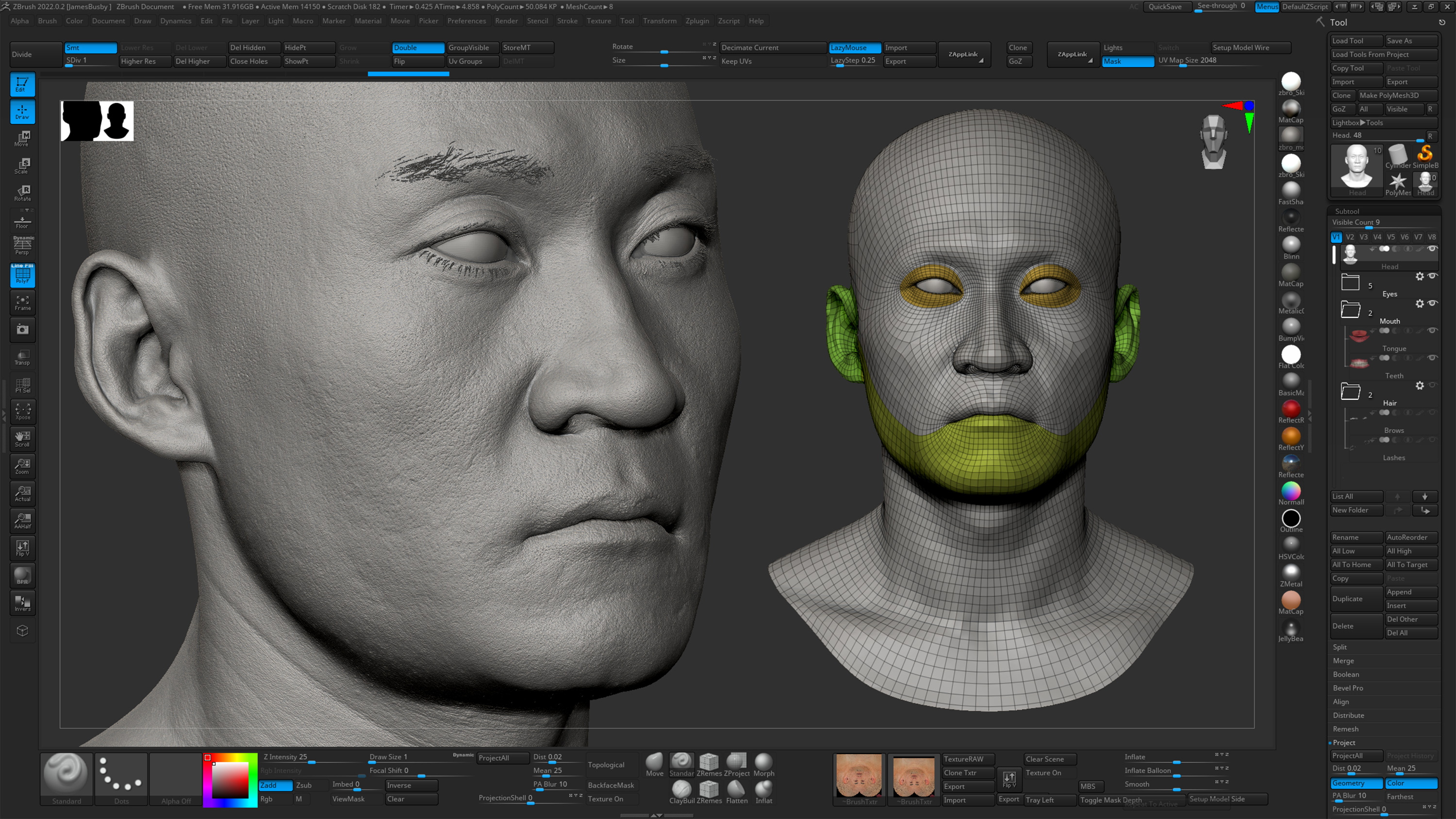 HD Male 3D Head Model 39