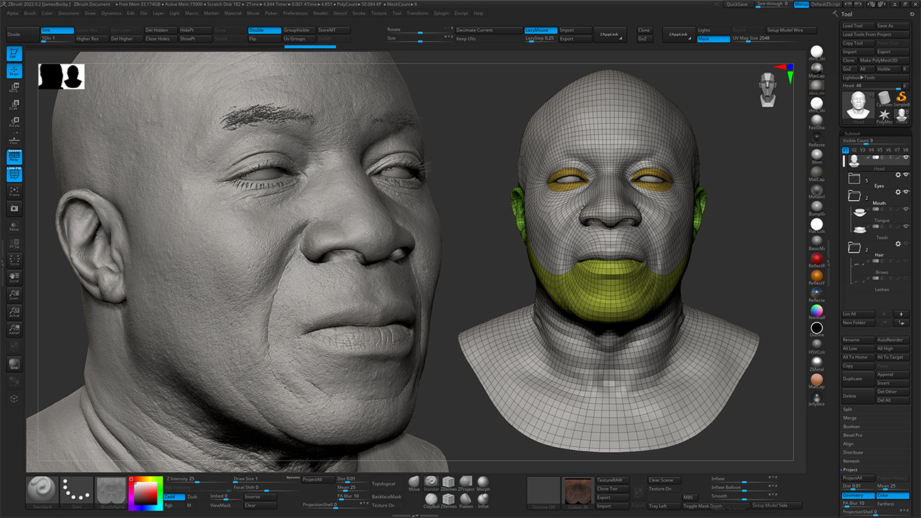 HD Male 3D Head Model 40