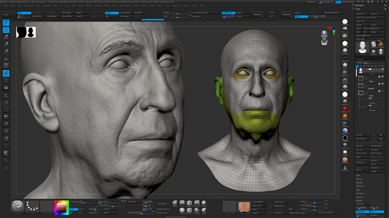 HD Male 3D Head Model 41