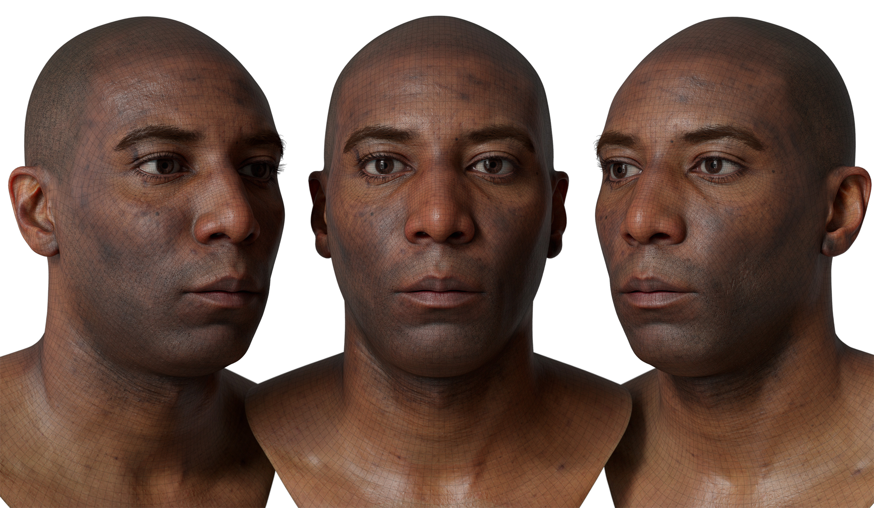 HD Male 3D Head Model 42