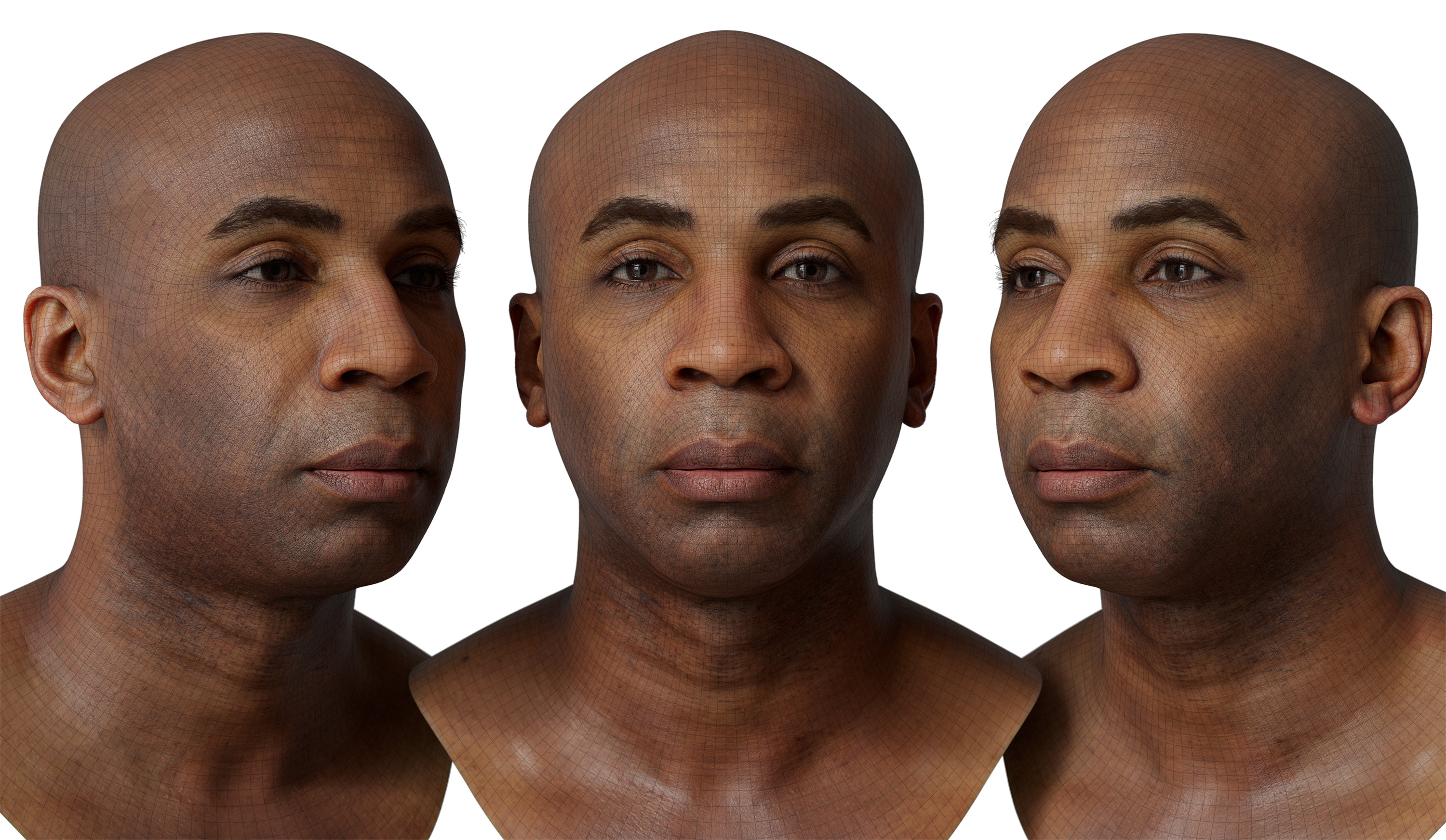 HD Male 3D Head Model 43