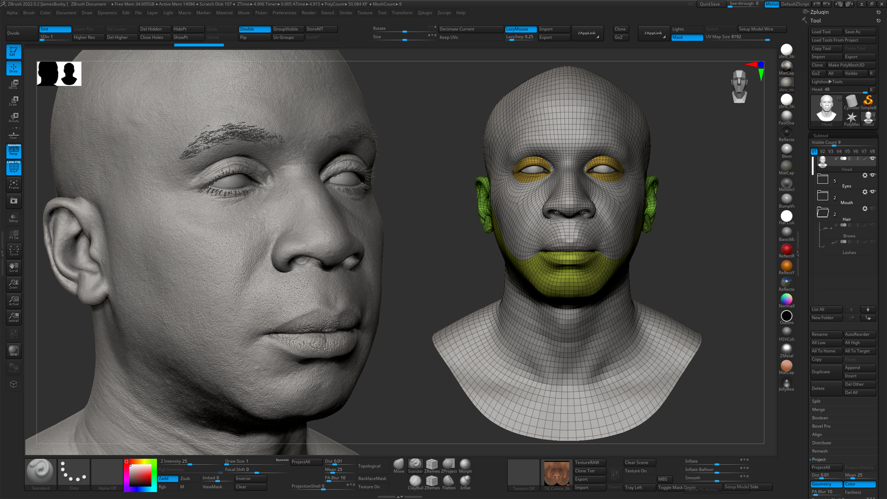 HD Male 3D Head Model 43
