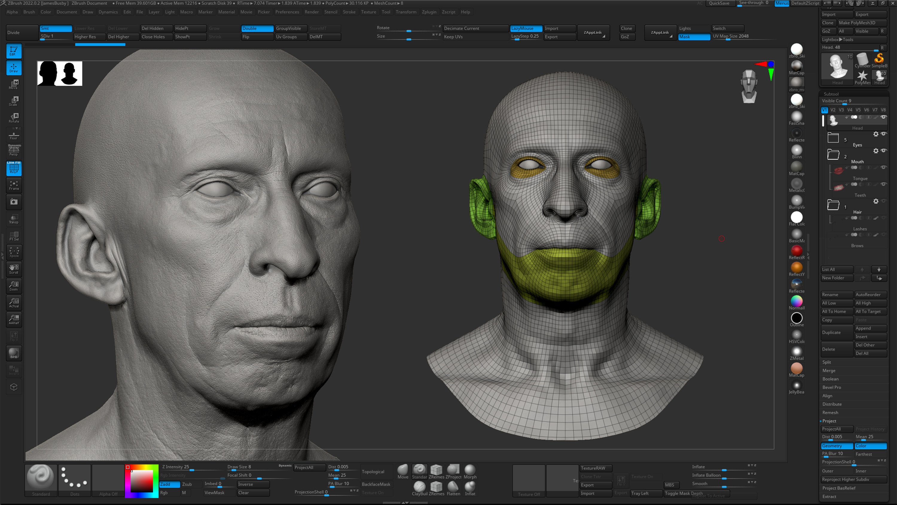 HD Male 3D Head Model 45