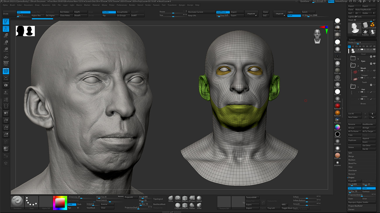 HD Male 3D Head Model 45
