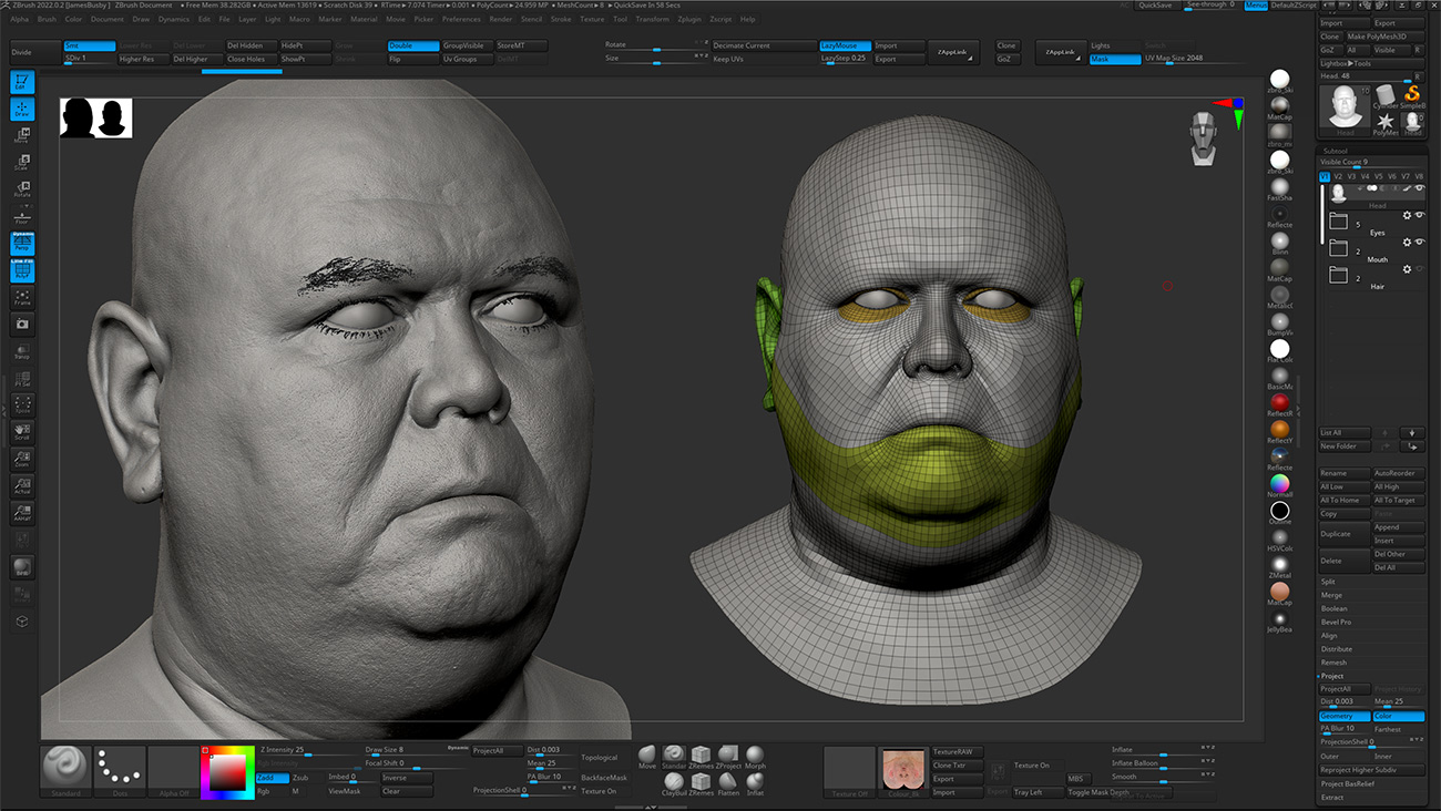 HD Male 3D Head Model 46