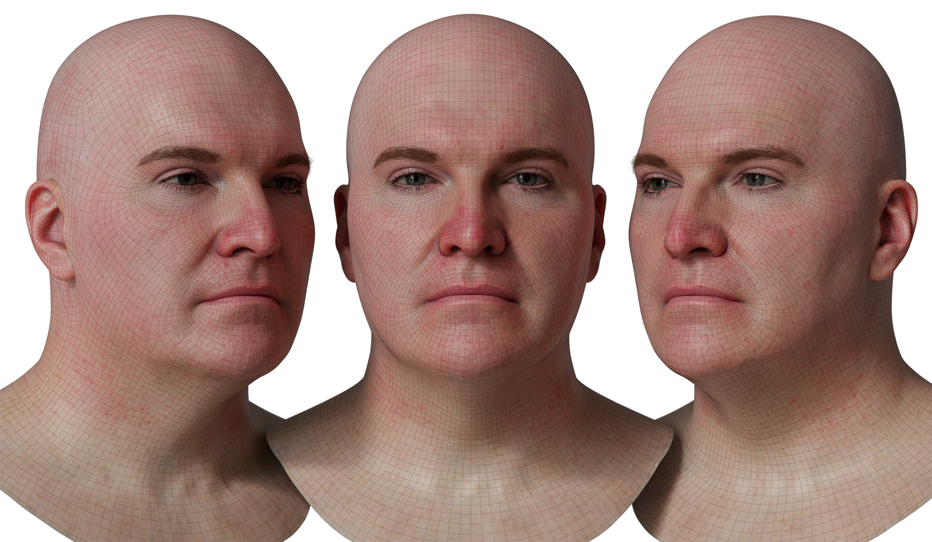 HD Male 3D Head Model 47