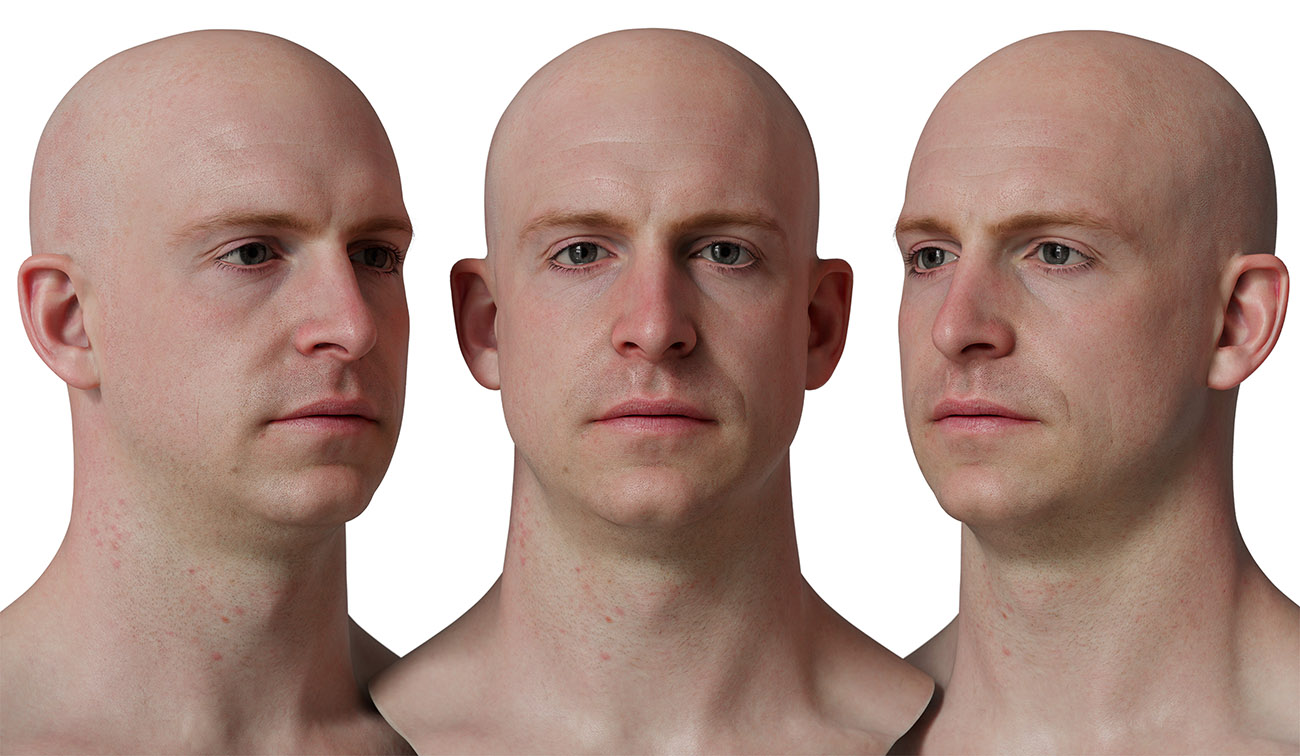 HD Male 3D Head Model 48