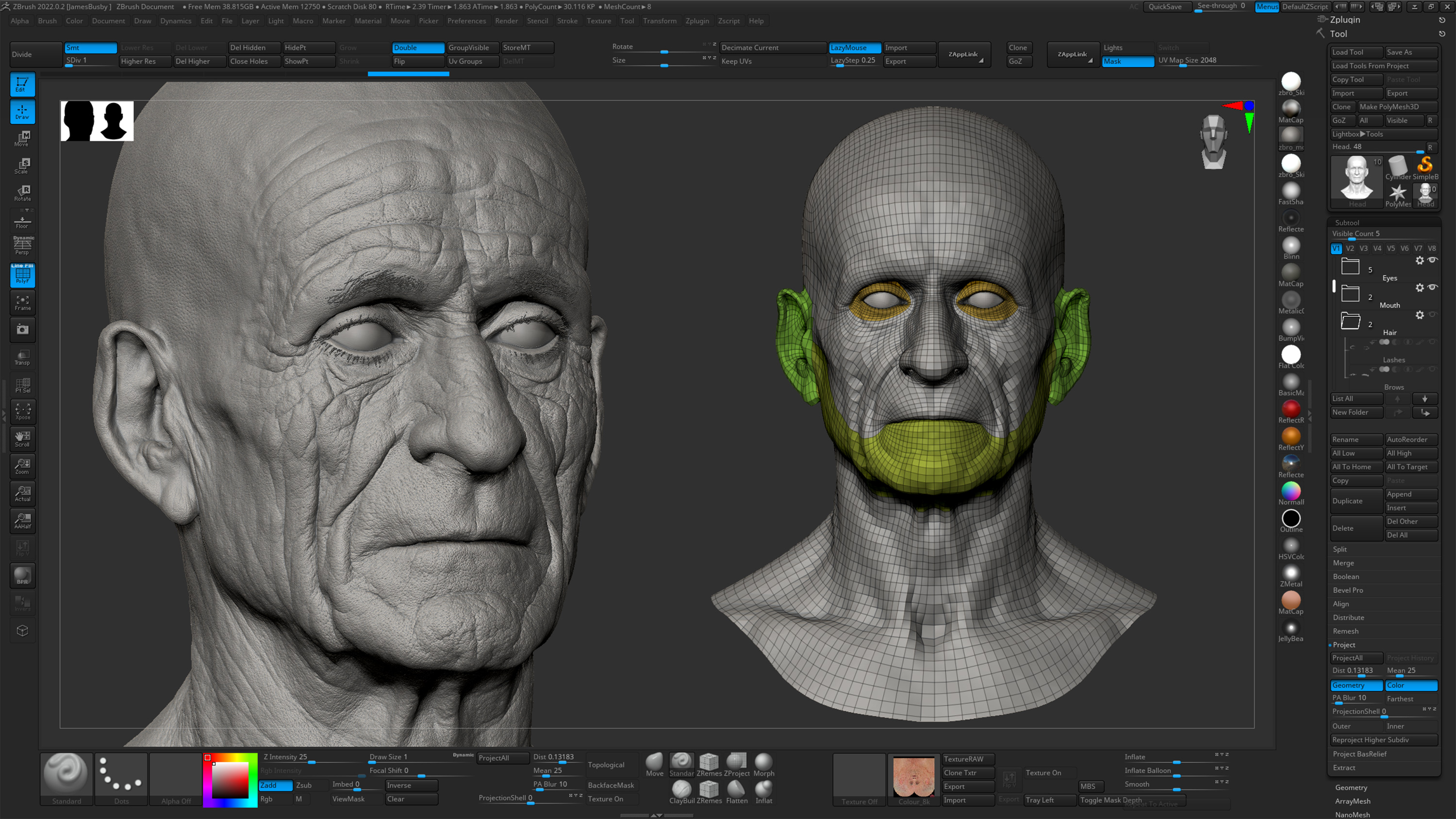 HD Male 3D Head Model 49