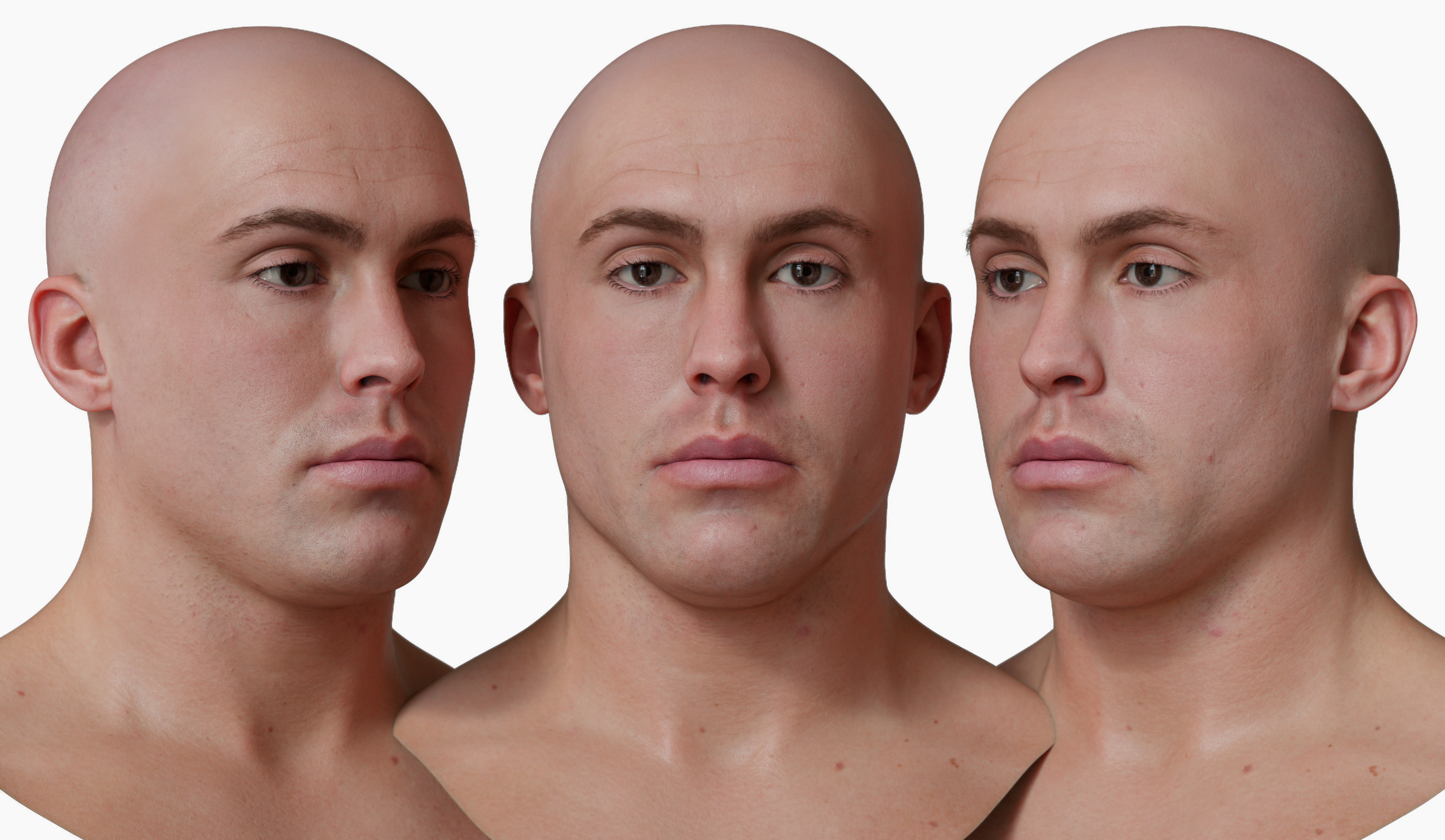 HD Male 3D Head Model 52