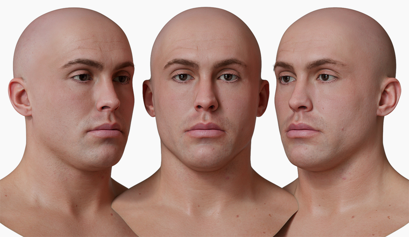 HD Male 3D Head Model 52