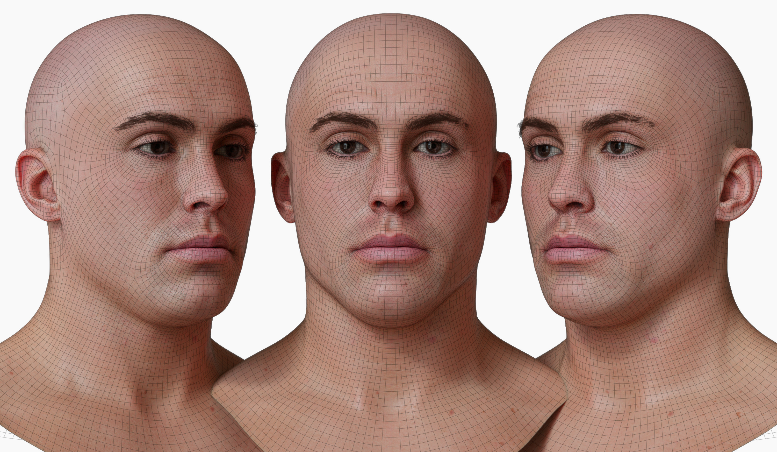 HD Male 3D Head Model 52