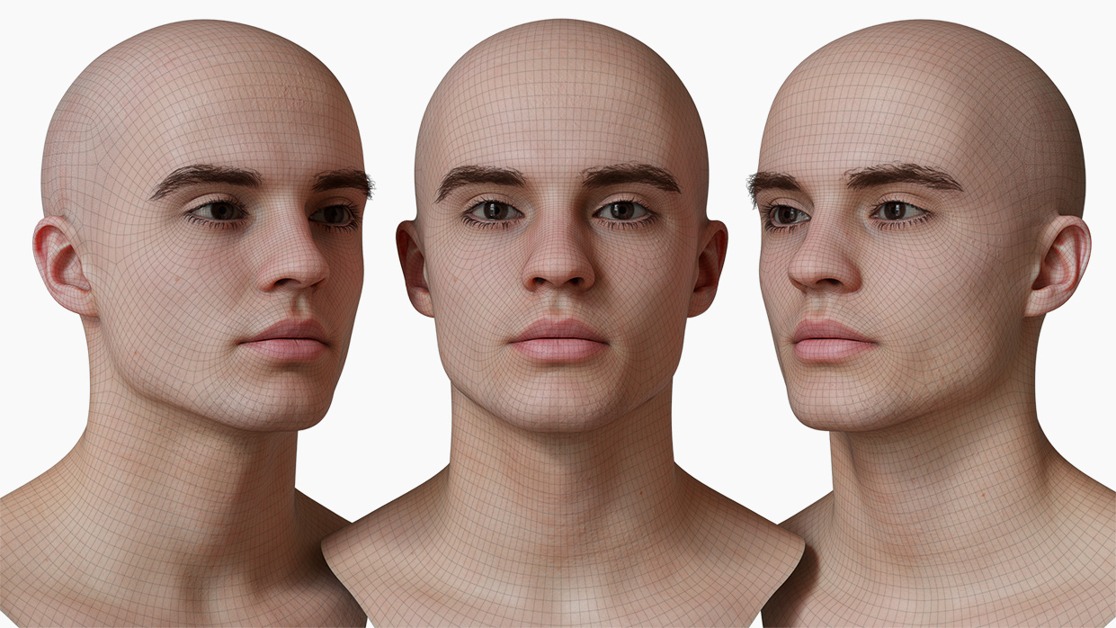 HD Male 3D Head Model 54