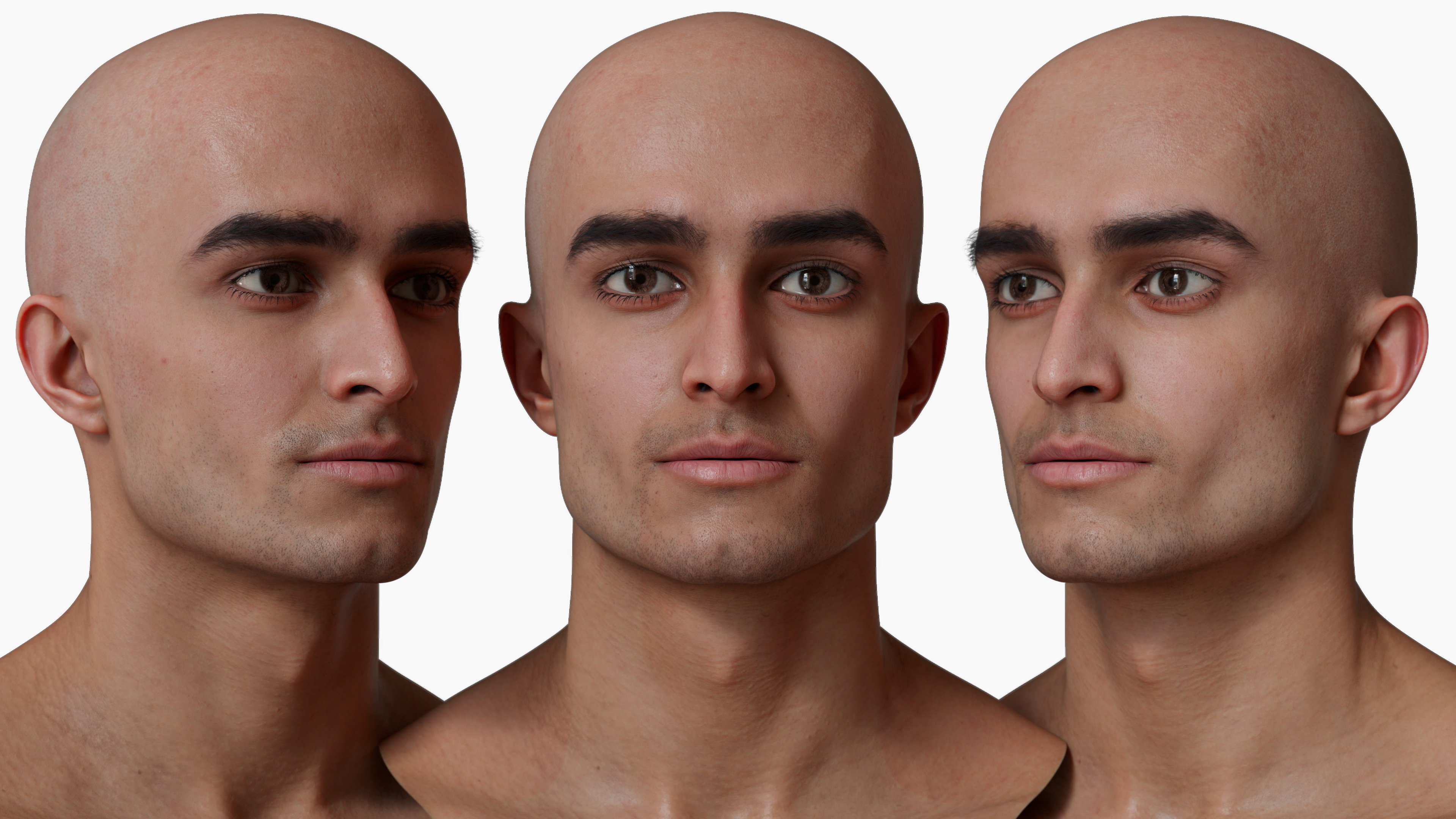 HD Male 3D Head Model 55