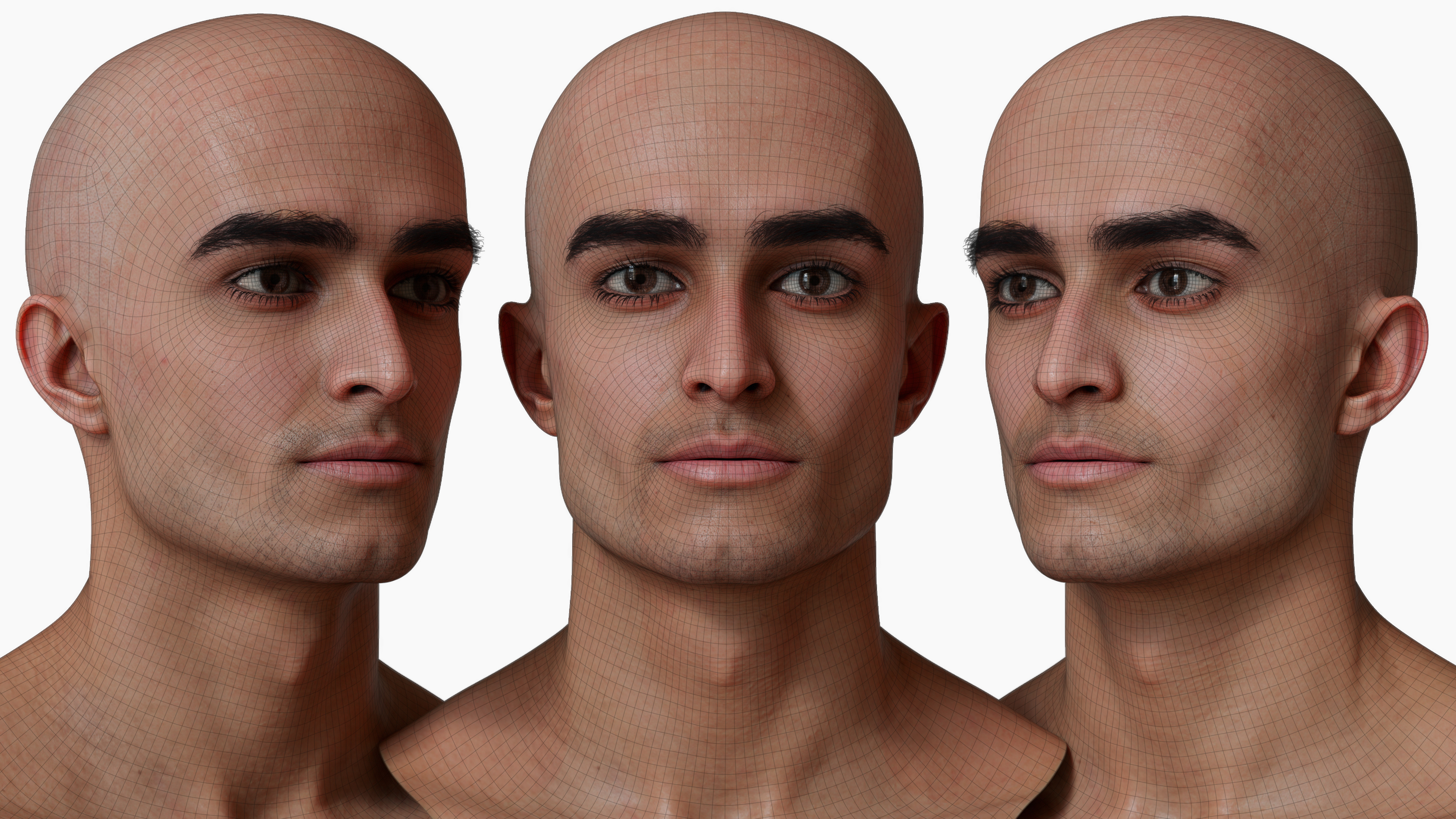 HD Male 3D Head Model 55