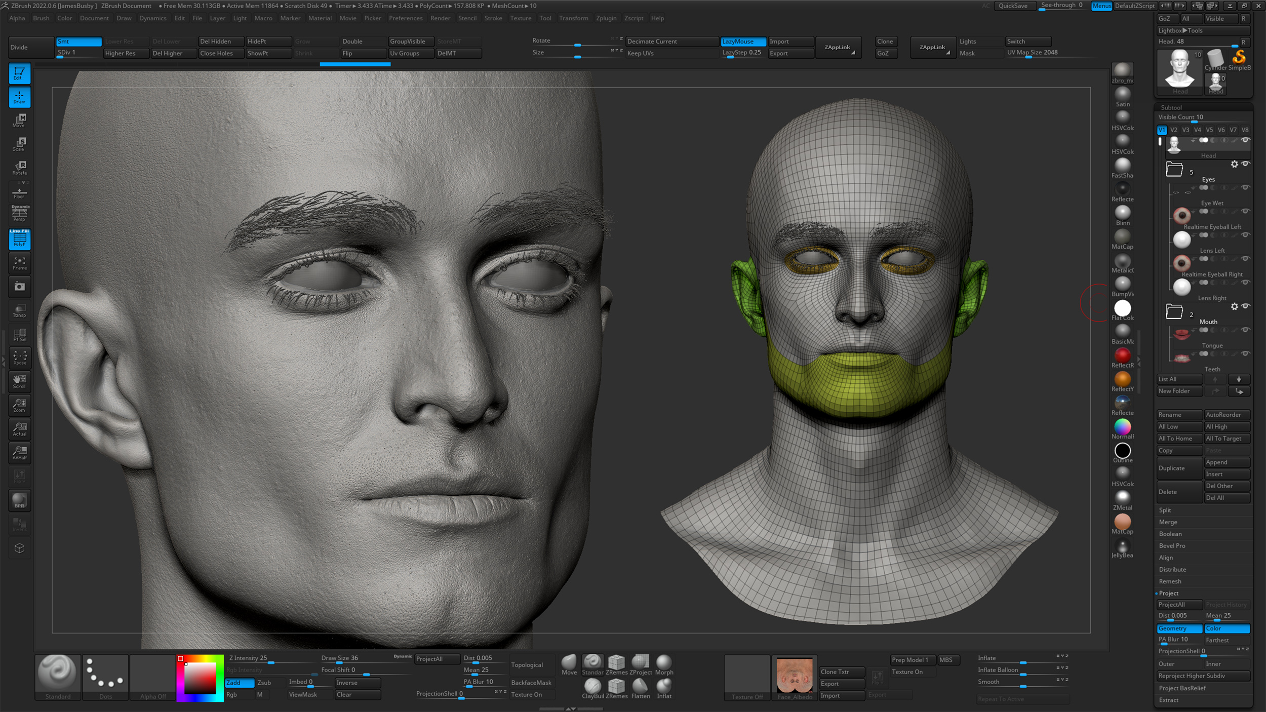 HD Male 3D Head Model 55