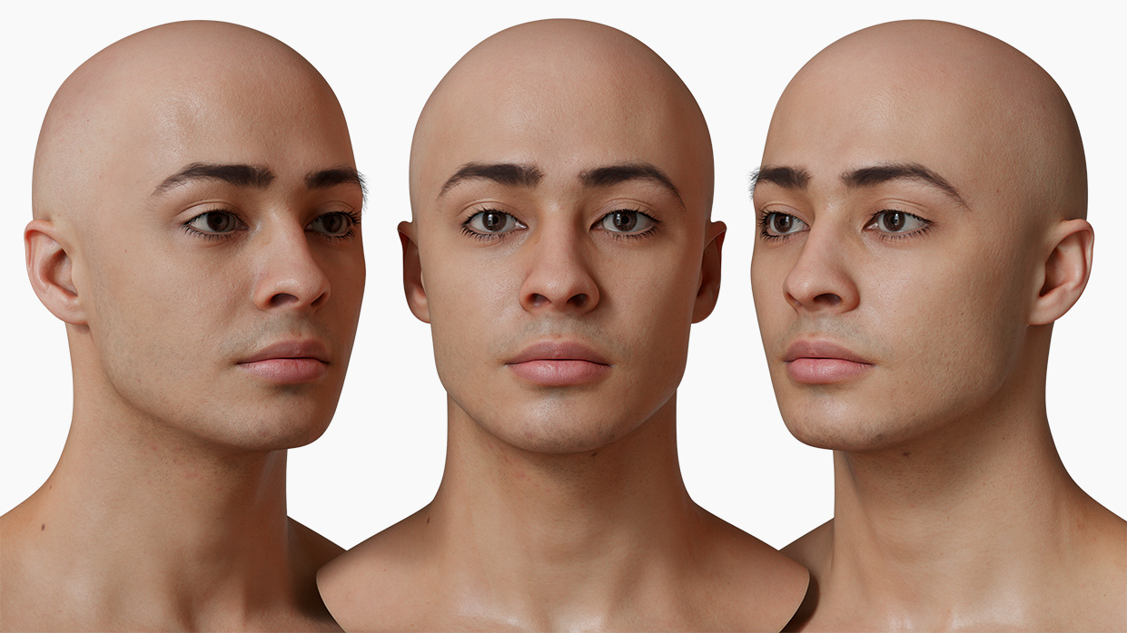 HD Male 3D Head Model 56