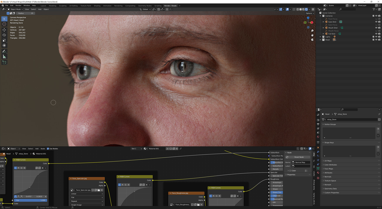 HD Male 3D Head Model 57