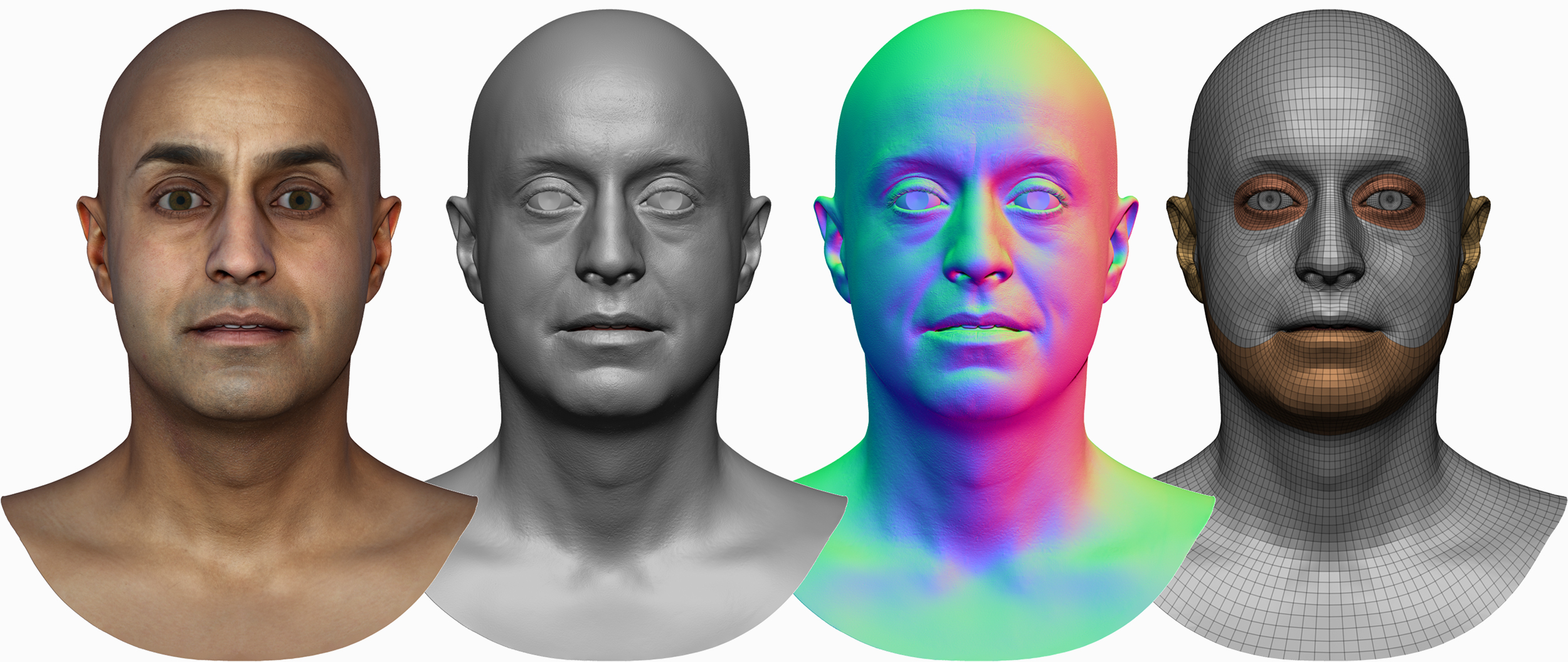 Male 3D model / Retopologised Head Scan 41