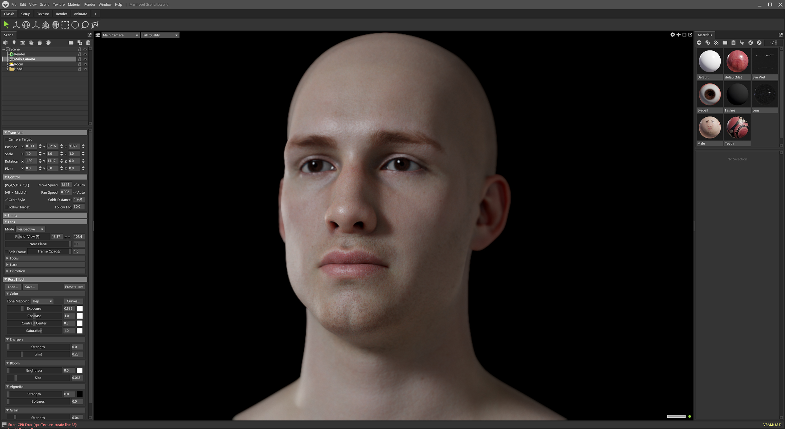 Male 3D model / Retopologised Head Scan 51