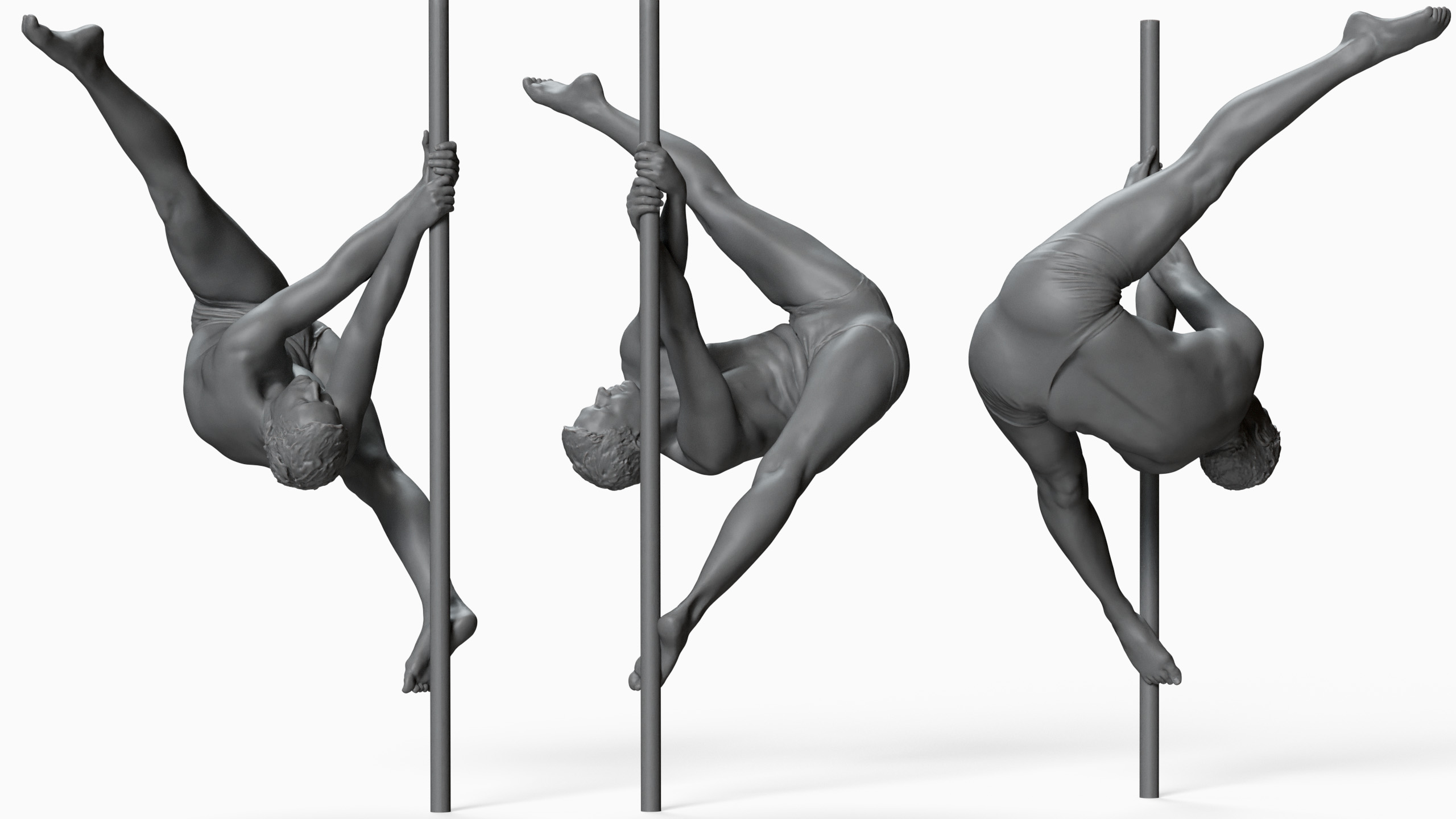 10 x Male pole dancer reference pose pack 06