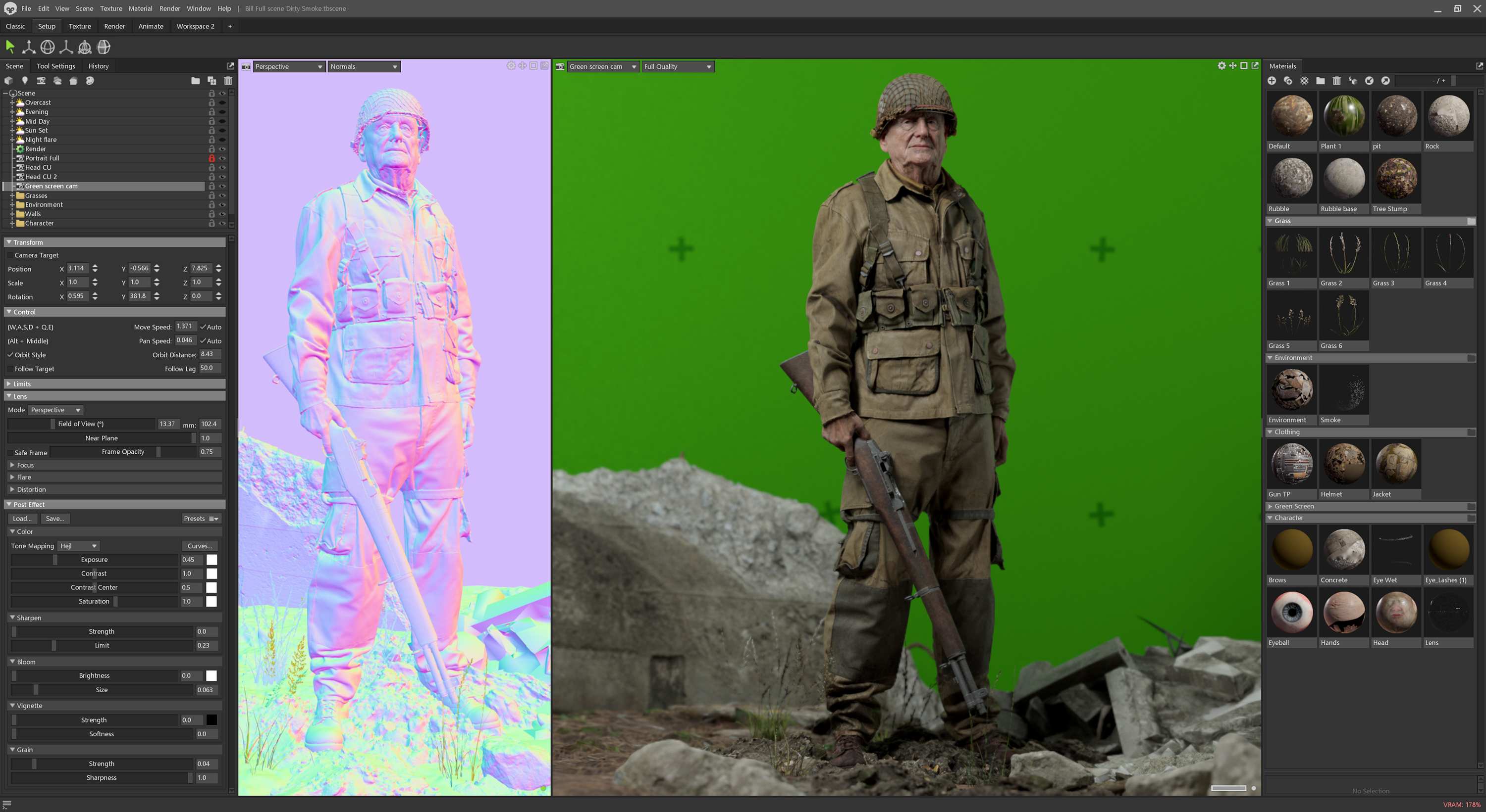 Character rendering in marmoset toolbag 4