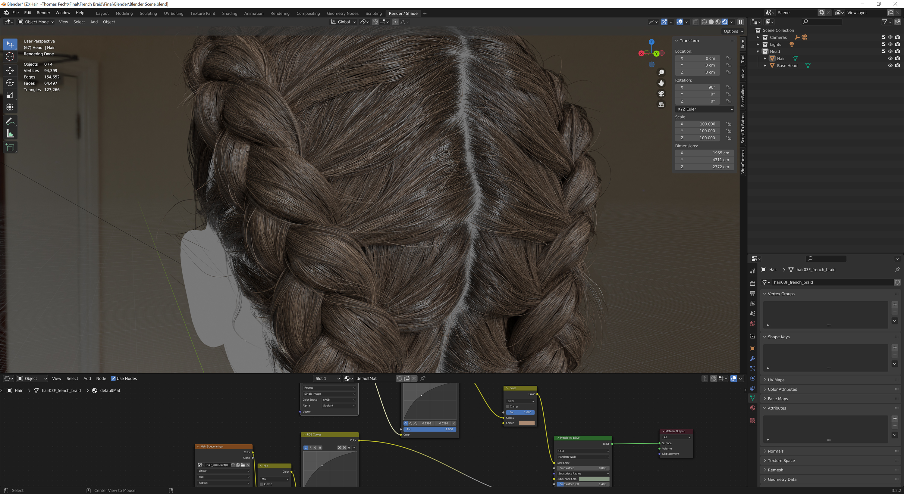 Realtime Hair - French Braid