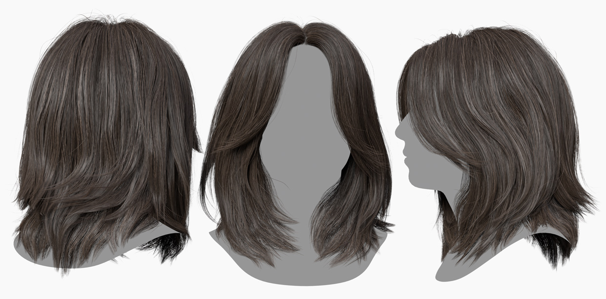 Realtime Hair - Middle Parting