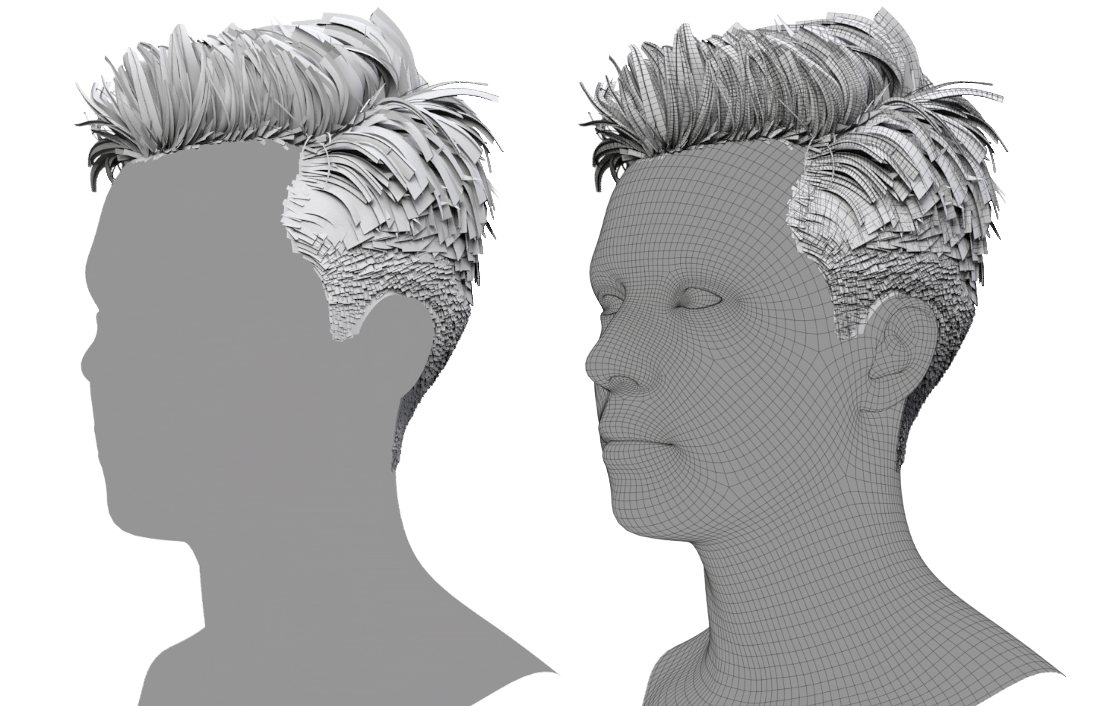 Realtime Hair - Quiff male hair