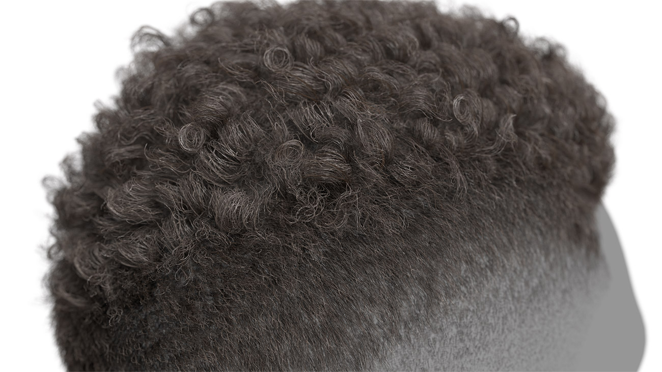 Realtime Hair - short afro male hair