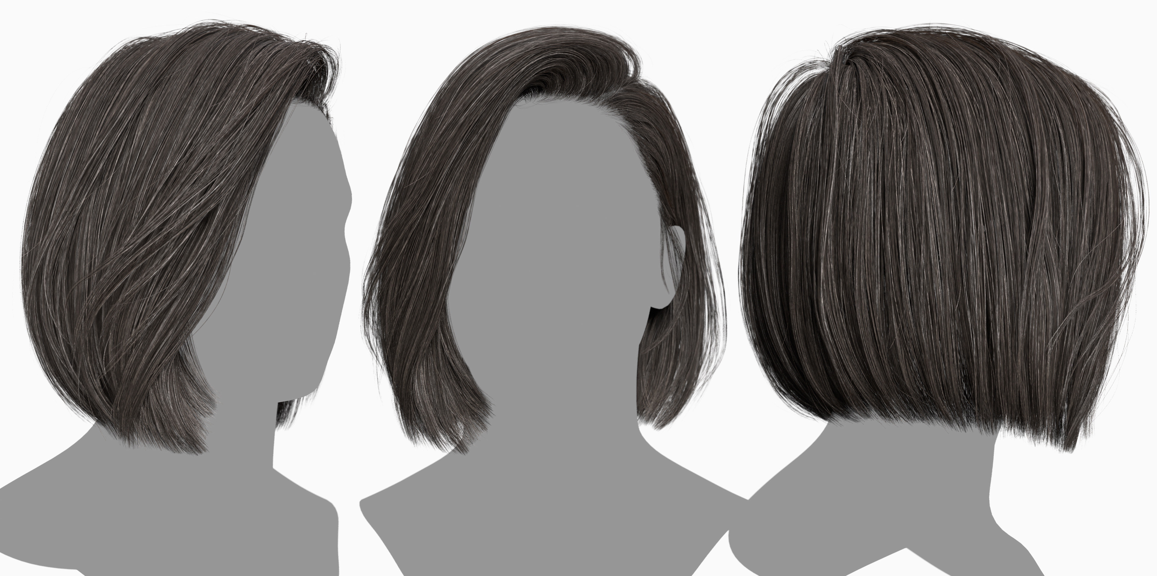 Realtime Hair - Side Parted Bob