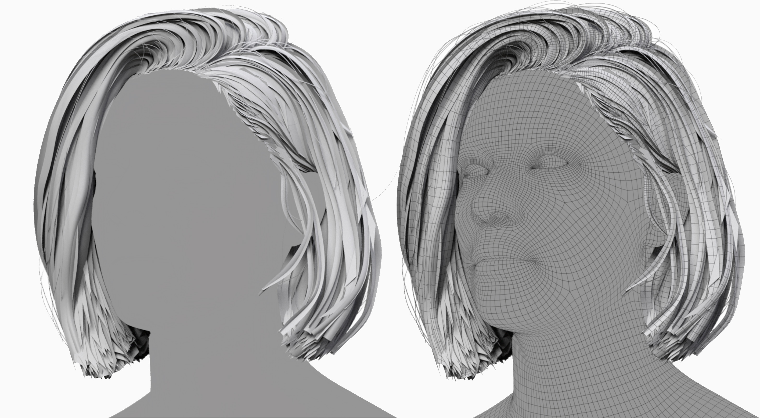 Realtime Hair - Side Parted Bob