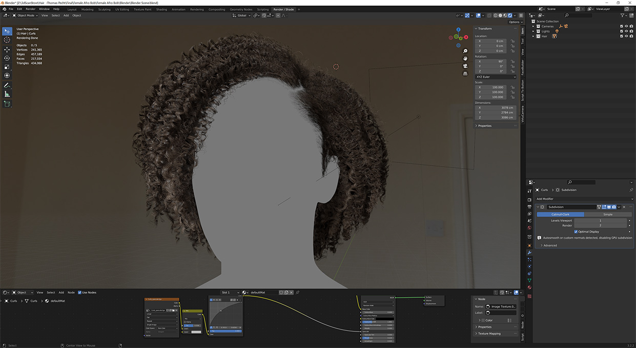 Realtime Hair - Female Afro Bob