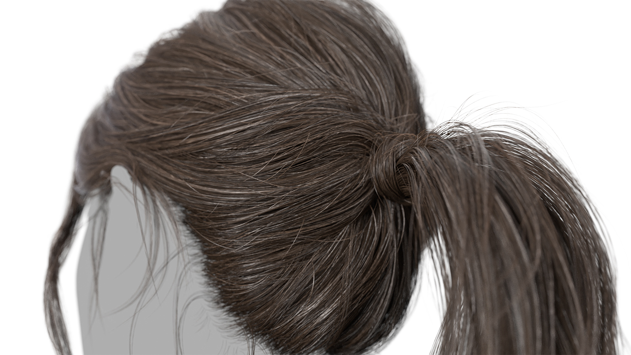 Realtime Hair - Messy Ponytail