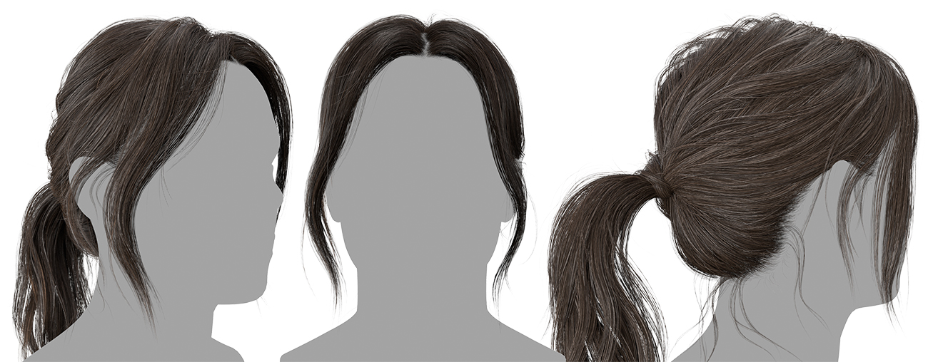 Realtime Hair - Messy Ponytail