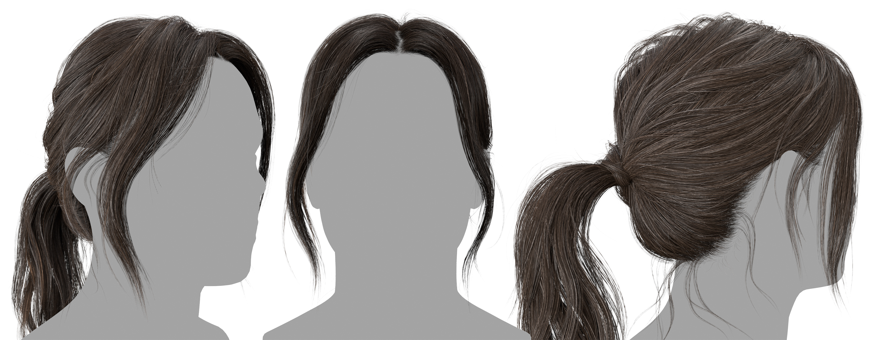 Realtime Hair - Messy Ponytail
