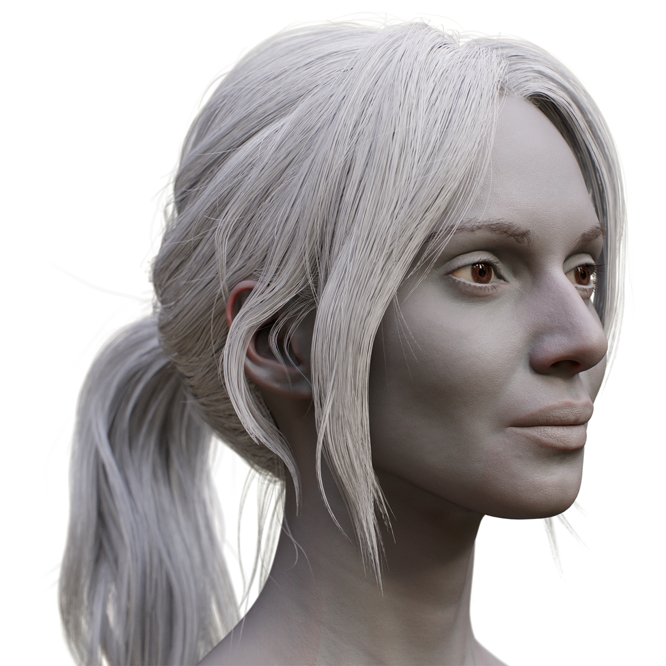 Realtime Hair - Messy Ponytail