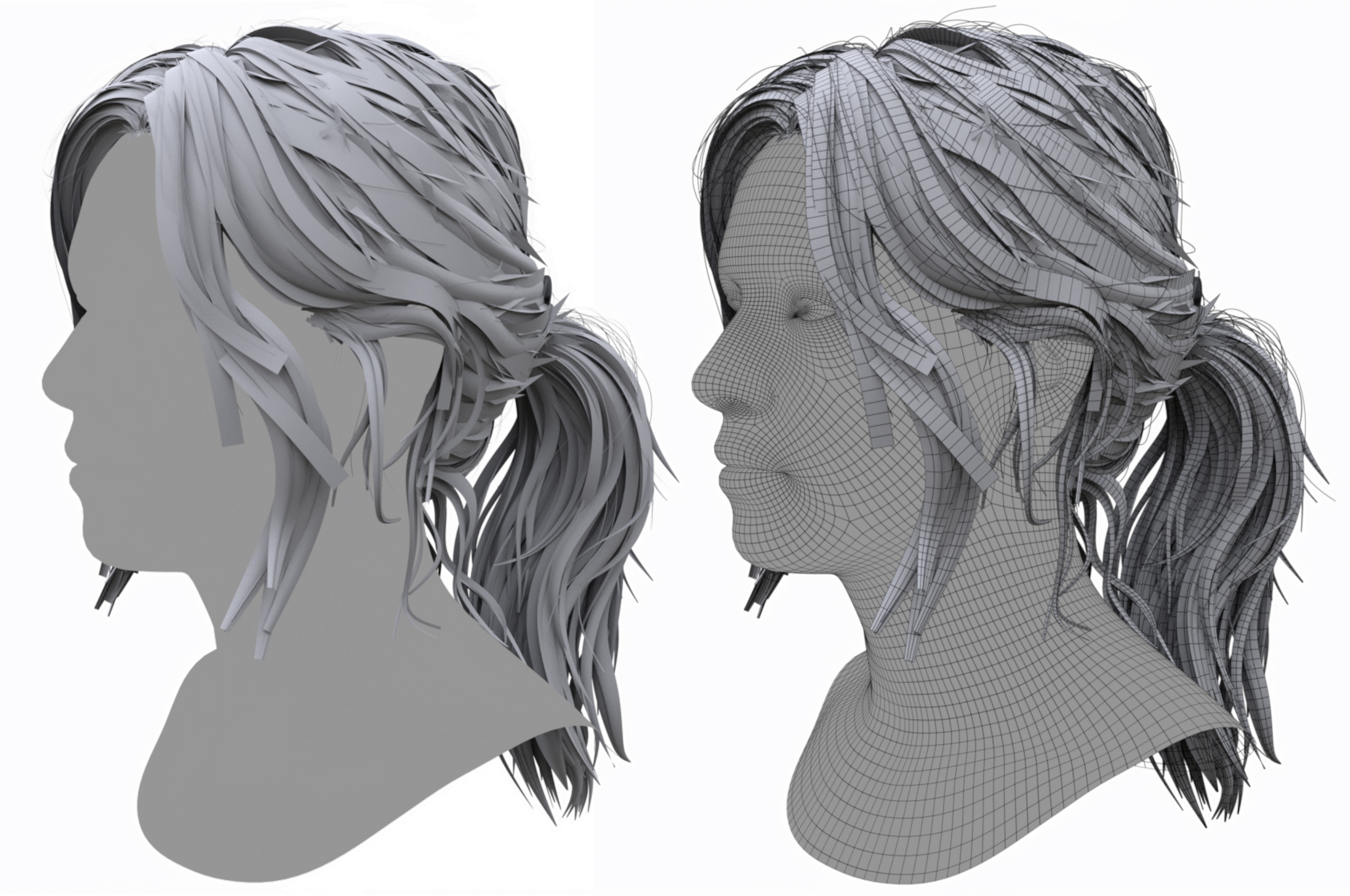 Realtime Hair - Messy Ponytail