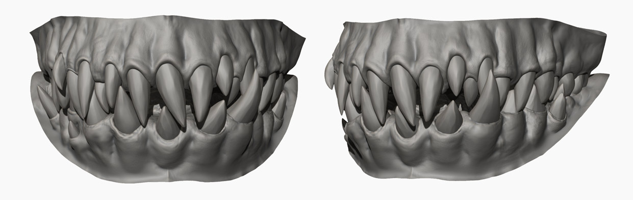 Realistic 3D Sharp Monster Teeth Model - Includes Blender, Marmoset ...