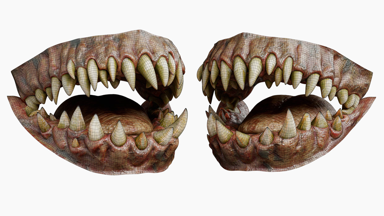 Realistic 3D Sharp Monster Teeth Model - Includes Blender, Marmoset ...
