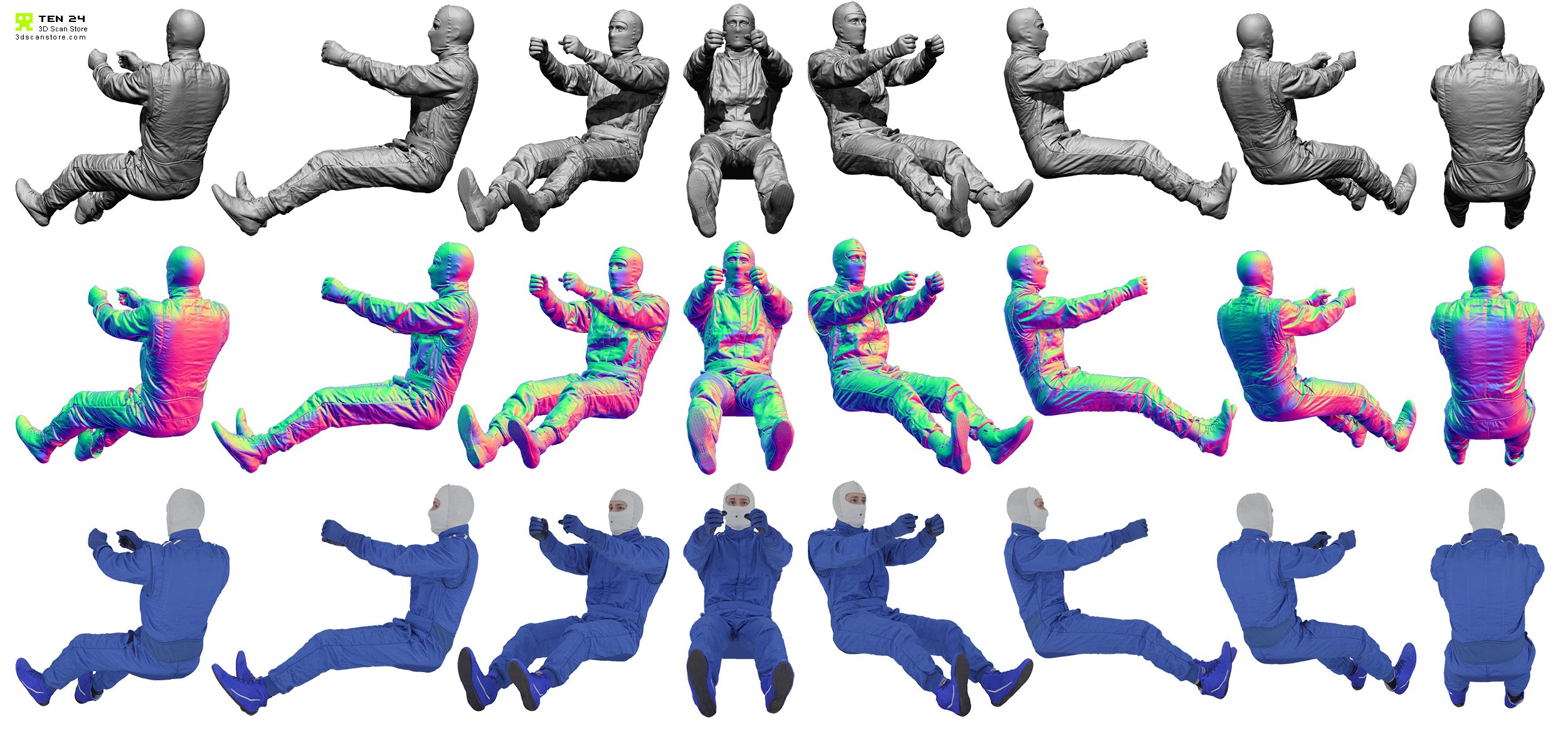 Male Racing Driver Seated Pose